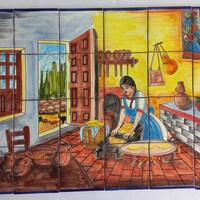 Vintage Farmhouse Zellige Mosaic Rustic Ceramic Mexican Style Kitchen ...