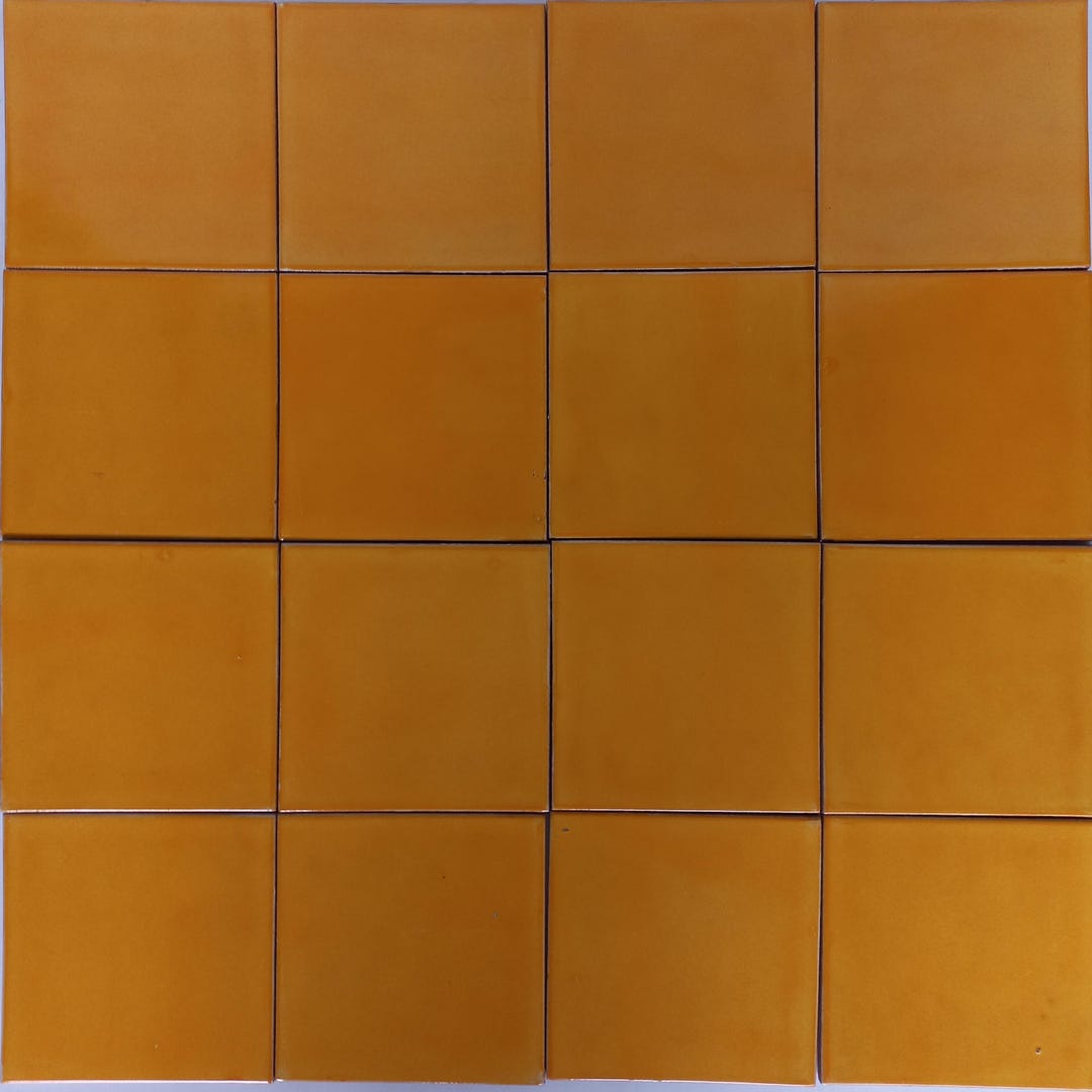 40 CERAMIC TILES 6" Yellow Mexican Tile, Handmade Talavera Backsplash ...