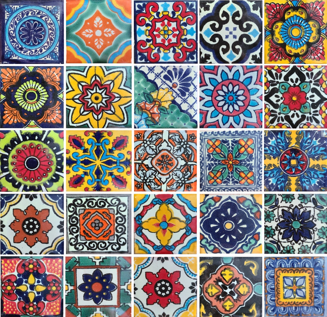 1000 CERAMIC TILES Mixed Patterns Mexican Tile Handmade Talavera ...