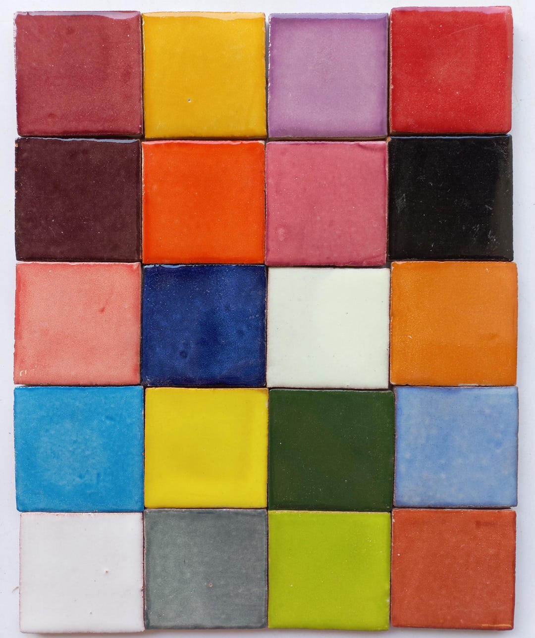 100 MIXED SOLID COLORS Assorted Patterns Mexican Tile Handmade Talavera ...