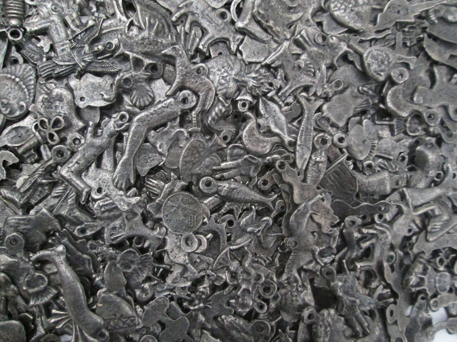 1000 MILAGROS Old Silver Color (BLACK) Mexican Folk Art, Wholesale Lot ...