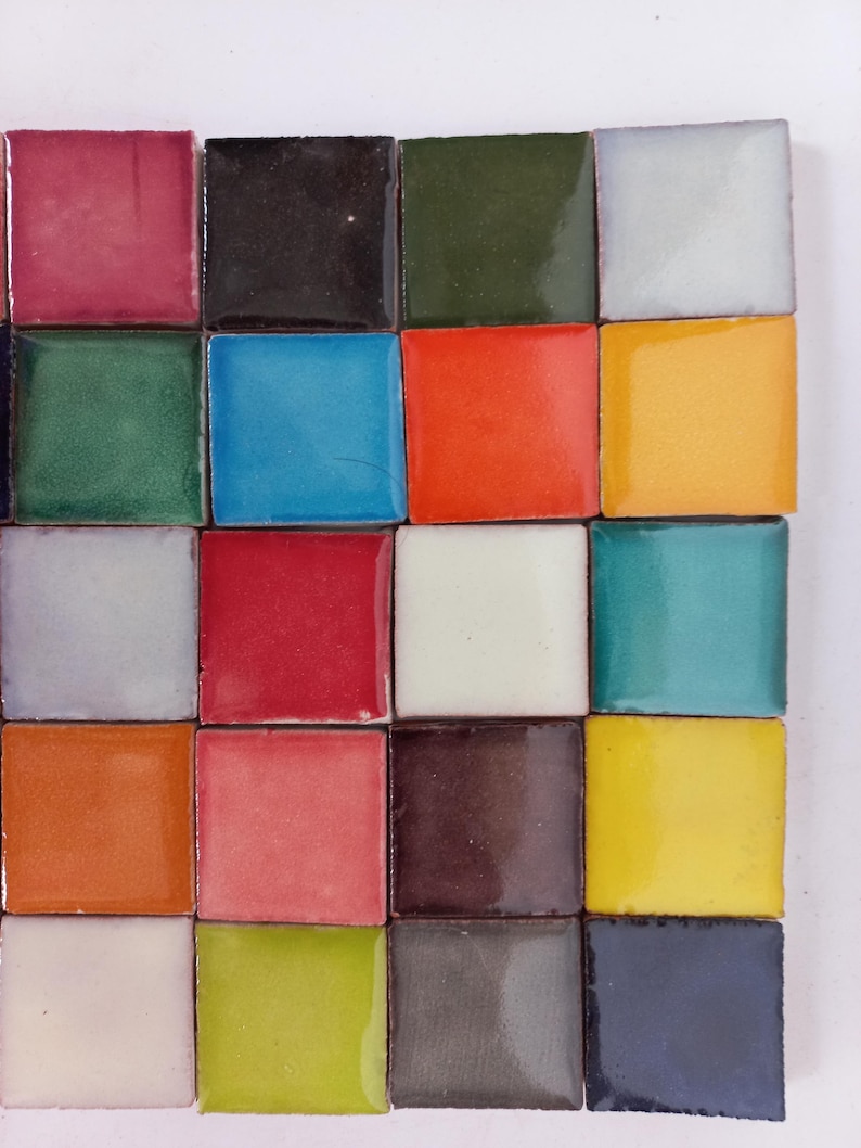 50 CERAMIC TILES Solid Colors, Handmade Mexican Talavera Tile ...