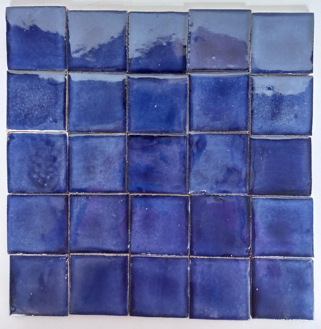 100 COBALT BLUE TILES - 2" Mexican Ceramic Tile, Handmade Talavera ...