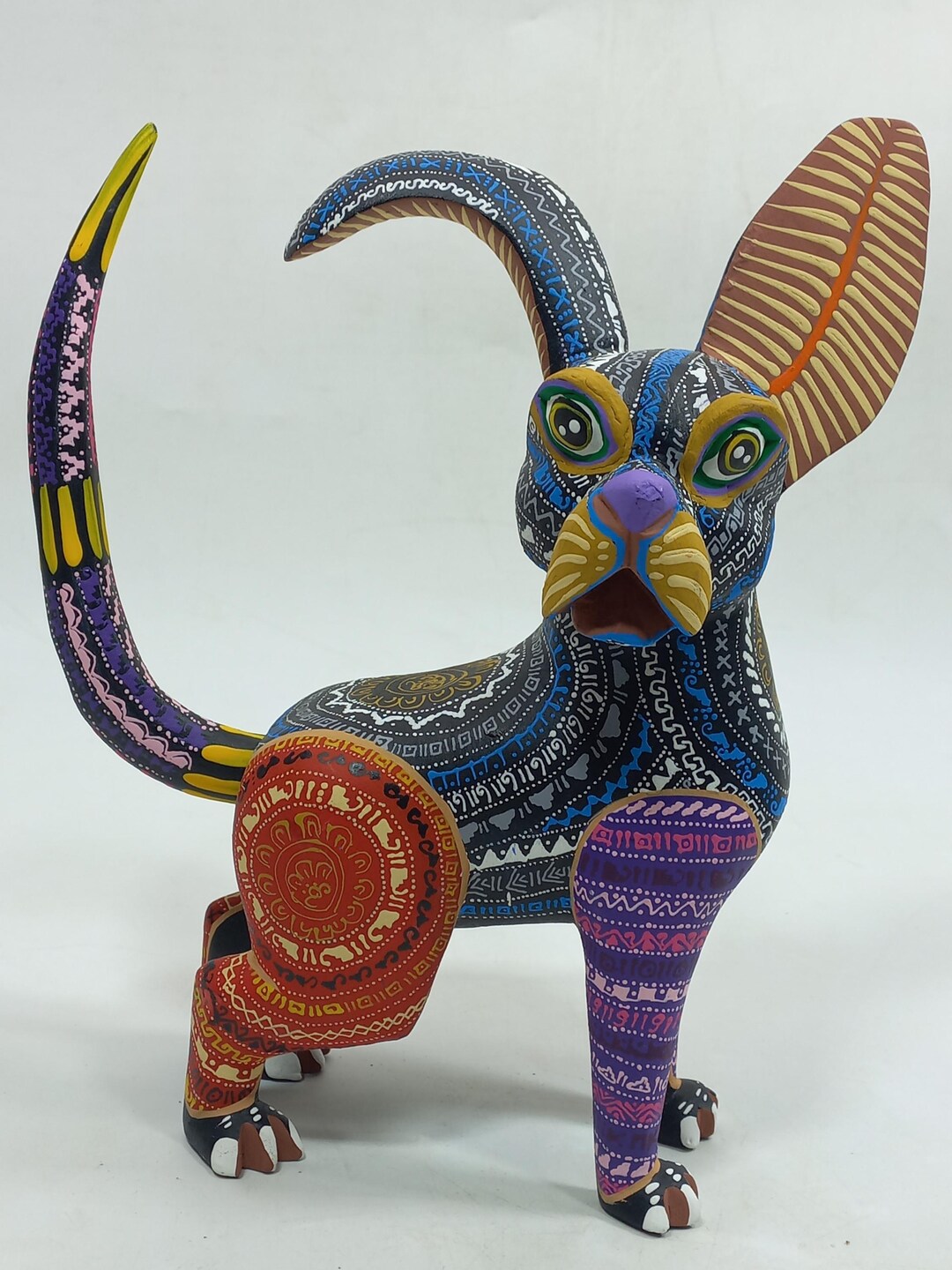 10" Large ALEBRIJE Wood Carving, Colorful Folk Art, Hand Painted ...