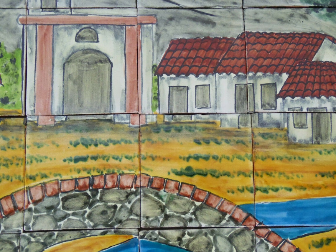 TALAVERA MOSAIC MURAL Mexican Tile Backsplash Bridge in Small | Etsy