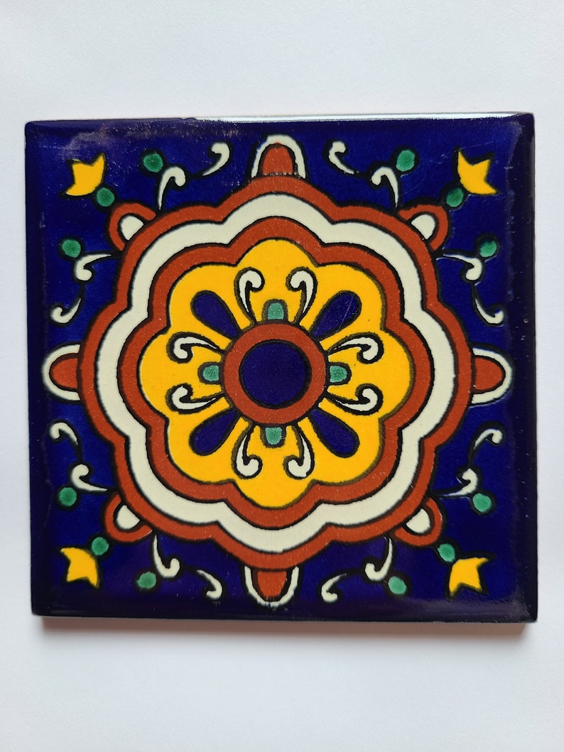 4" X 4" TILES Assorted Designs Mexican Tile Handmade Colorful Talavera ...