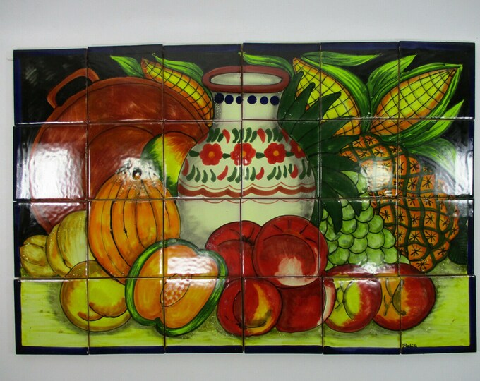 TALAVERA MOSAIC MURAL Mexican Tile Backsplash Still Life - Etsy