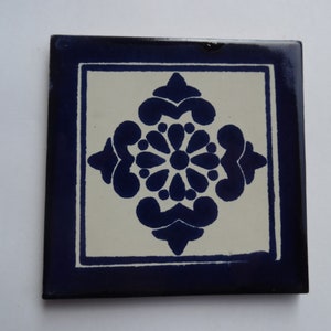 100 CERAMIC TILES Blue & White Desings Mexican Handmade Talavera Tile ...