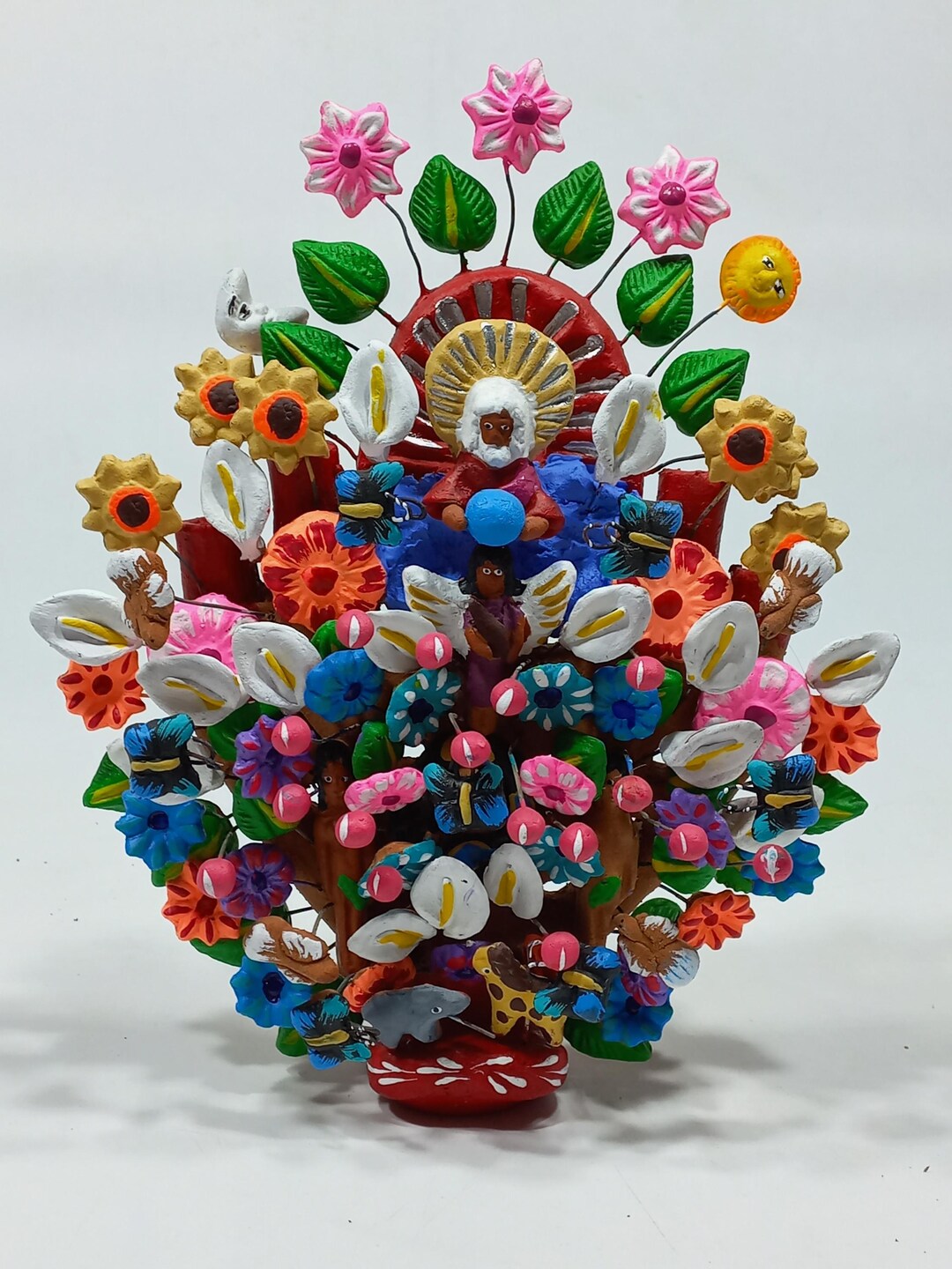 CLAY TREE of LIFE, 100% Handmade, Colorful Mexican Folk Art - Etsy