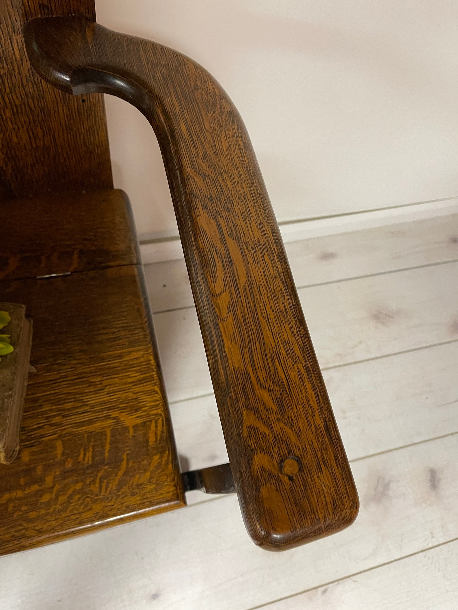 Antique Tiger Oak Hall Tree With Bench and Storage Quarter - Etsy