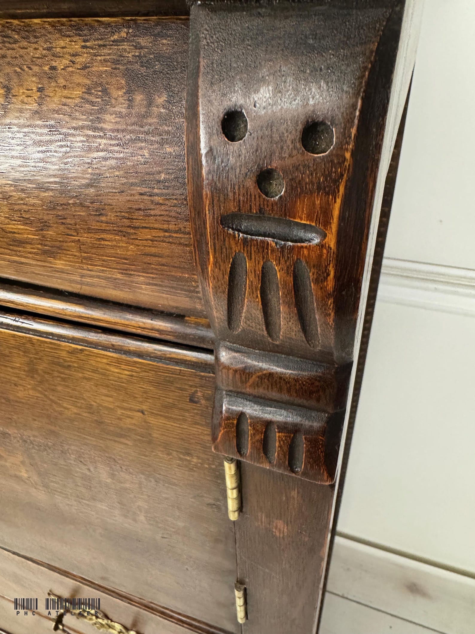 Antique Tiger Oak Tallboy Highboy Dresser With Hat Box Compartment ...