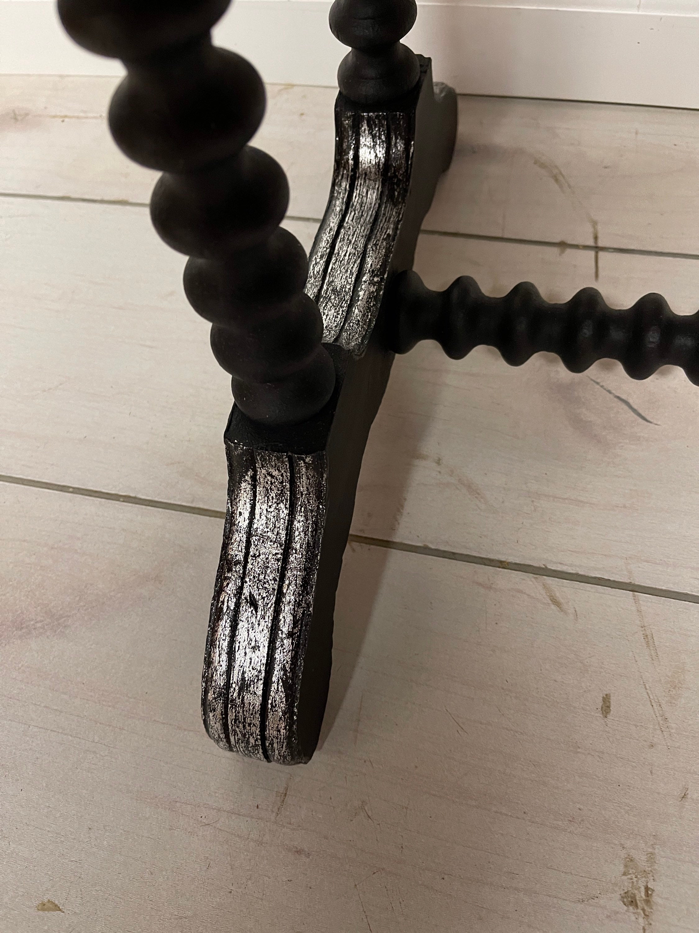 Antique Black Spindle Legs Occasional Serving Side Table | Etsy