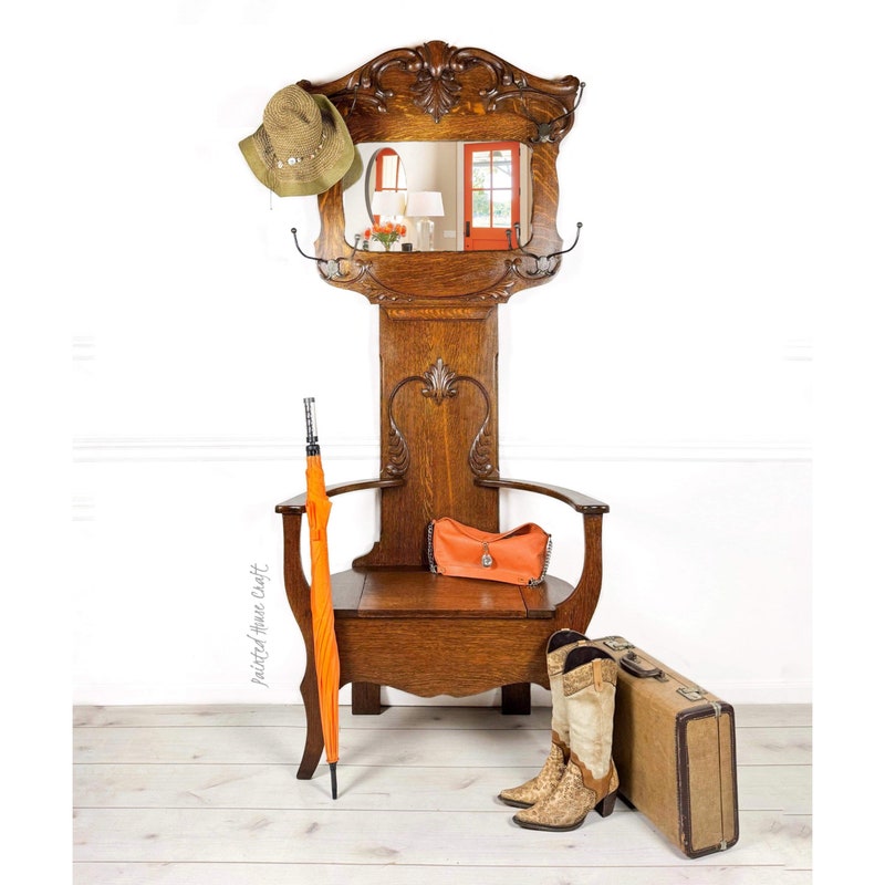 Antique Hall Tree - Etsy