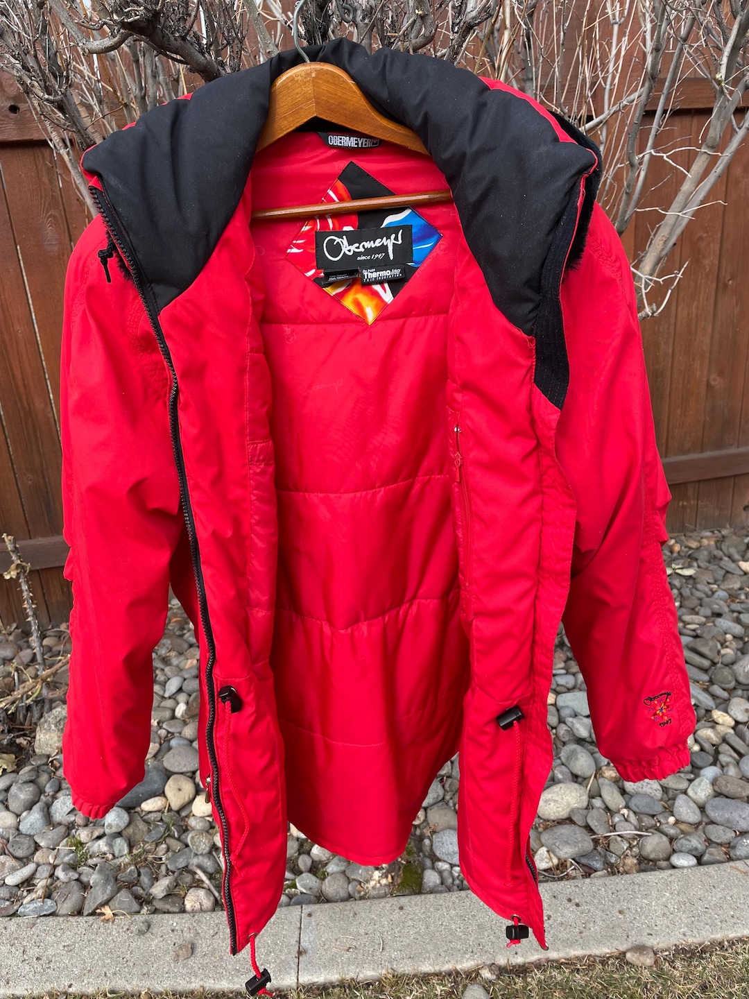 Obermeyer Ski Jacket With Faux Fur Detachable Hood Womens Size 10 Red ...