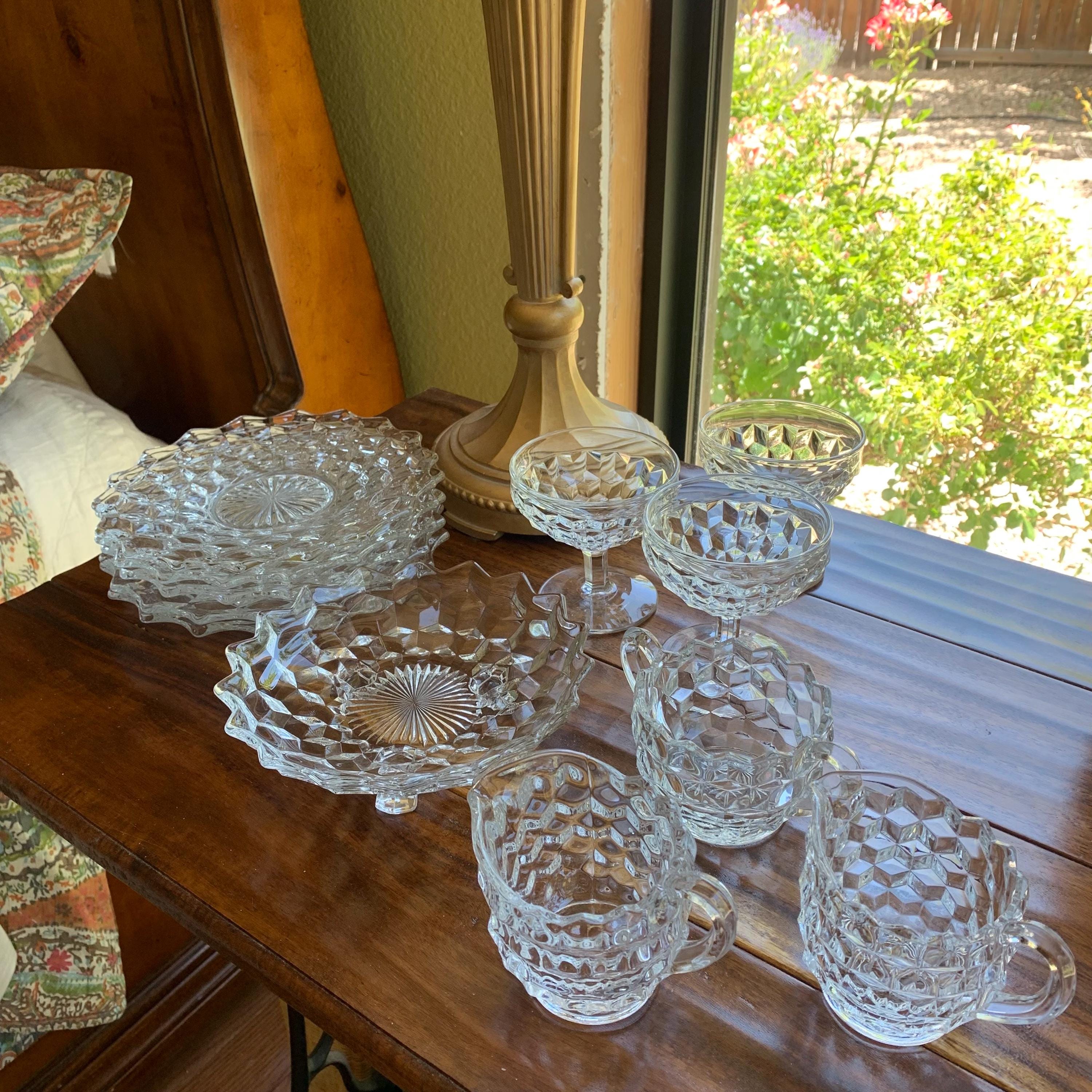 Fostoria American Clear Glass Dessert Set: 12-piece Vintage Serving ...