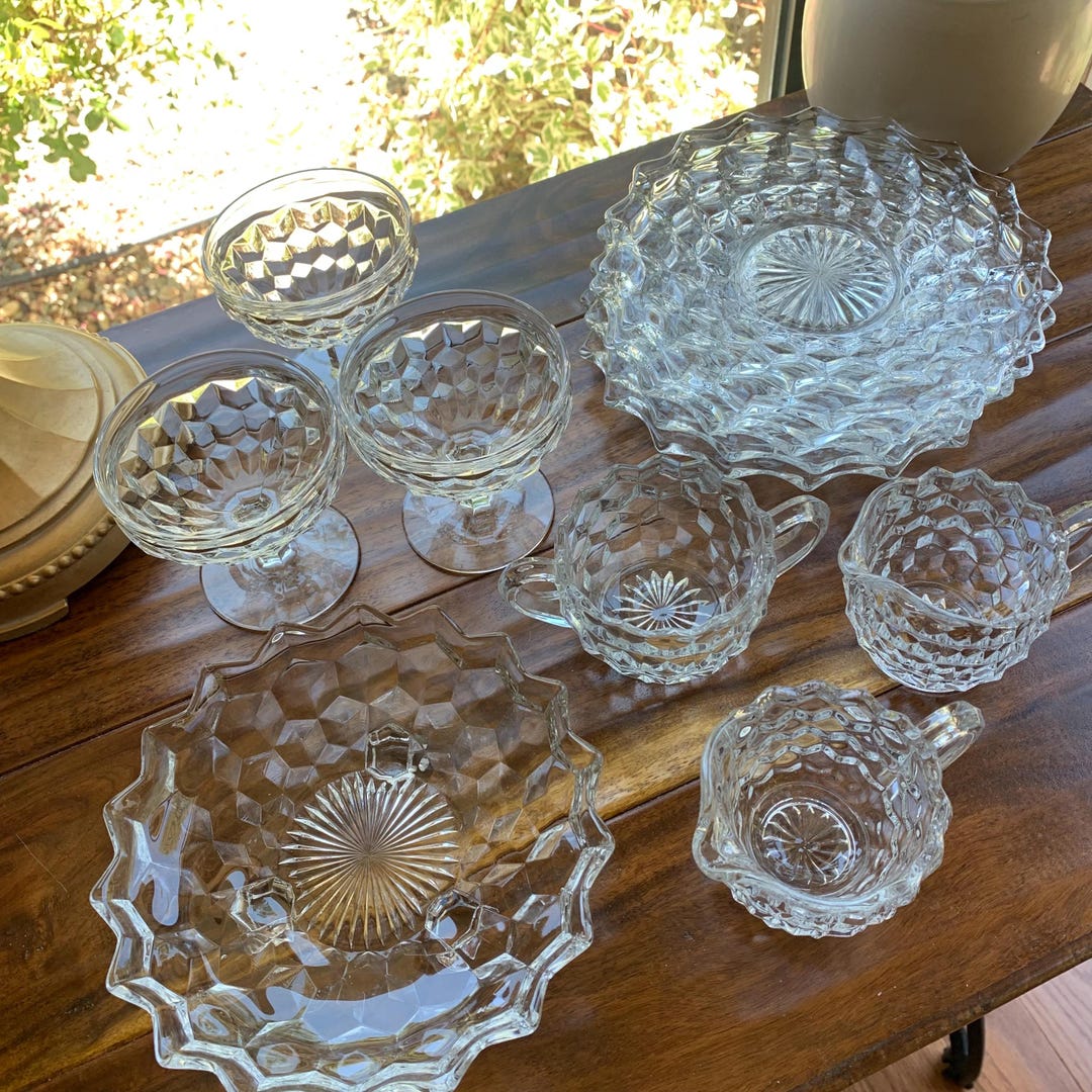 Fostoria American Clear Glass Dessert Set: 12-piece Vintage Serving ...
