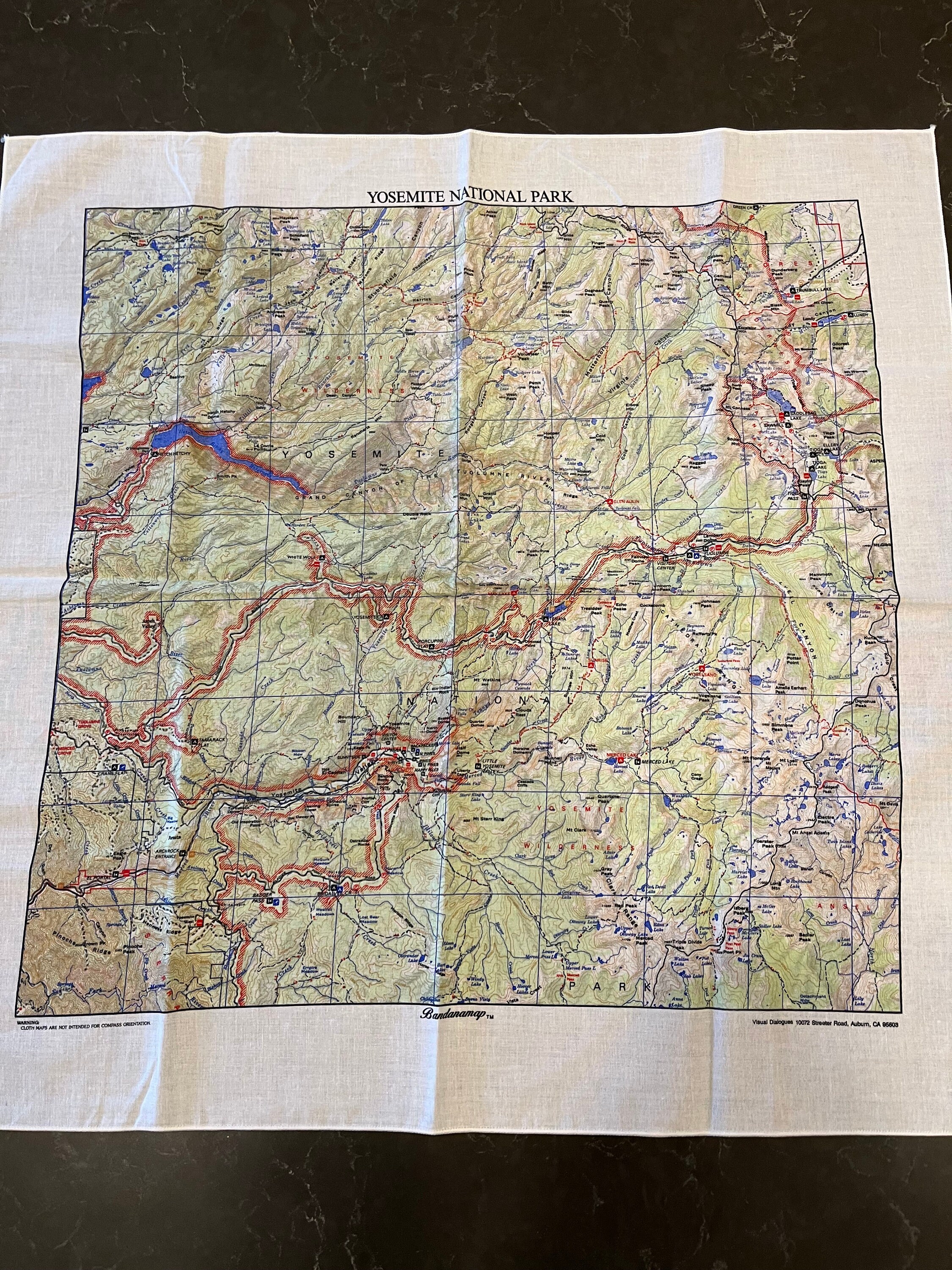Bandanamap of Yosemite National Park, Vintage, - Etsy