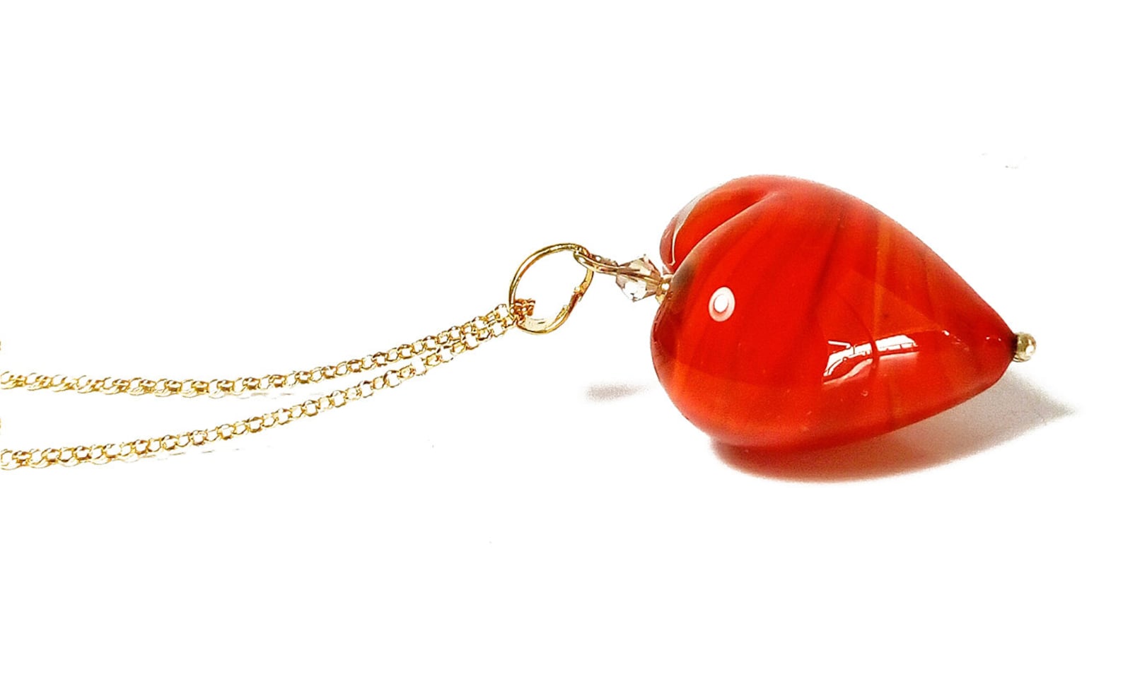 Murano Glass Red Heart Necklace by Mystery of Venice Murano - Etsy