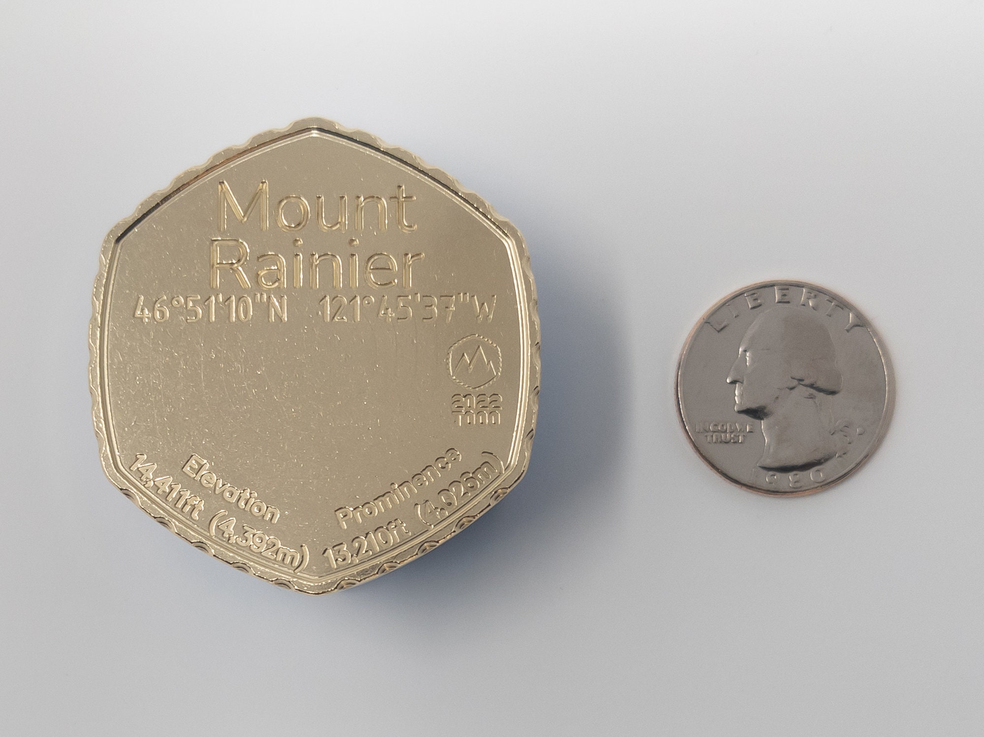 Mount Rainier 3D High Relief Topo Coin - Etsy