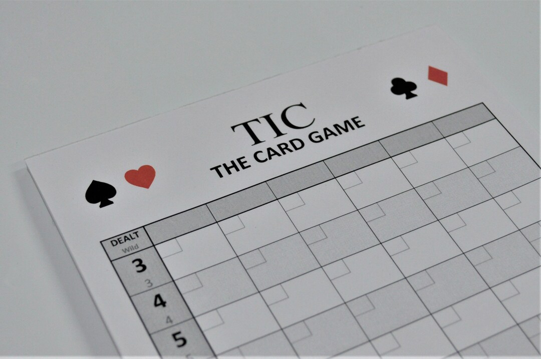Tic the Card Game Score Cards - Etsy