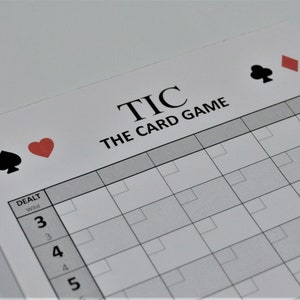 Tic the Card Game Score Cards - Etsy