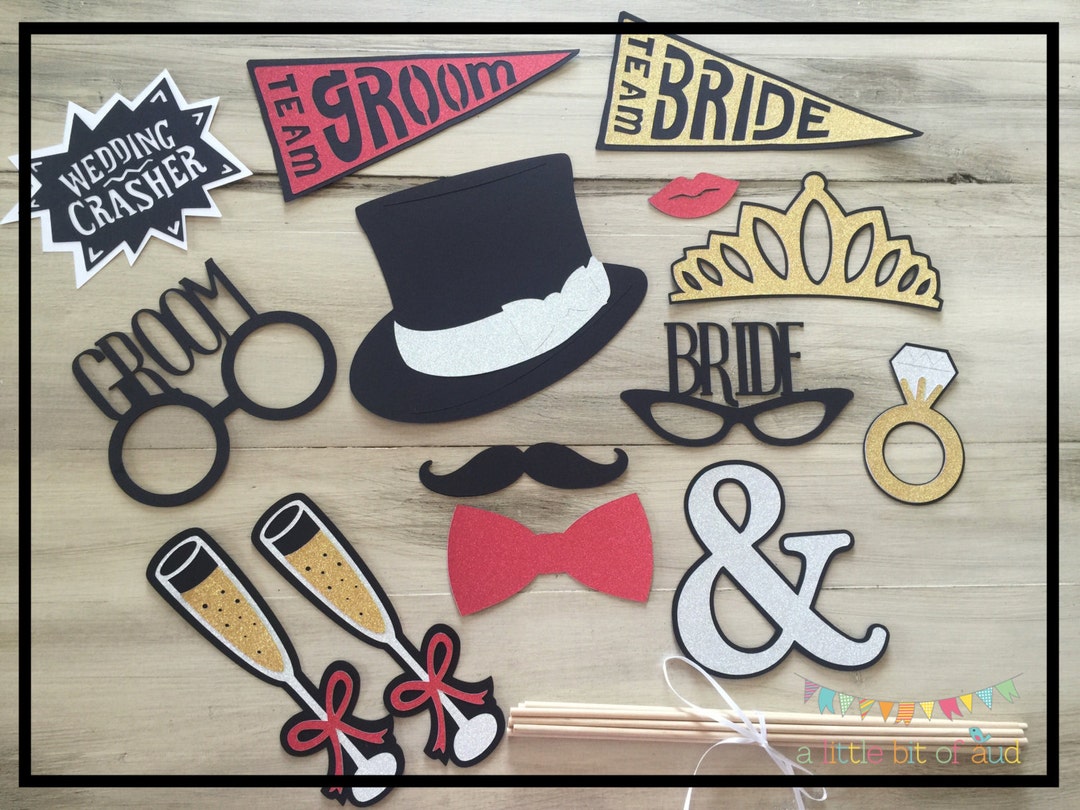 Wedding Photo Booth Props, Wedding Reception Decorations, Wedding Photo ...