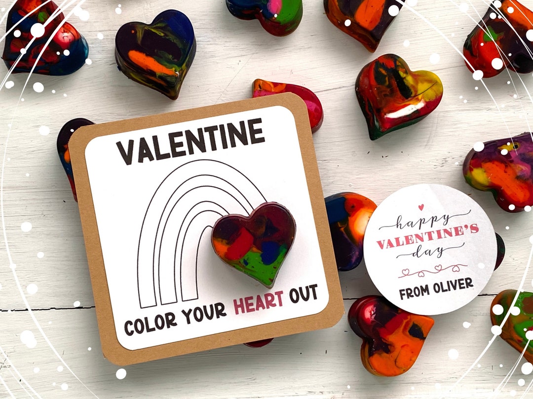 Heart Crayon Valentines ~ Crayon Class Valentines ~ Valentines for Kids ...