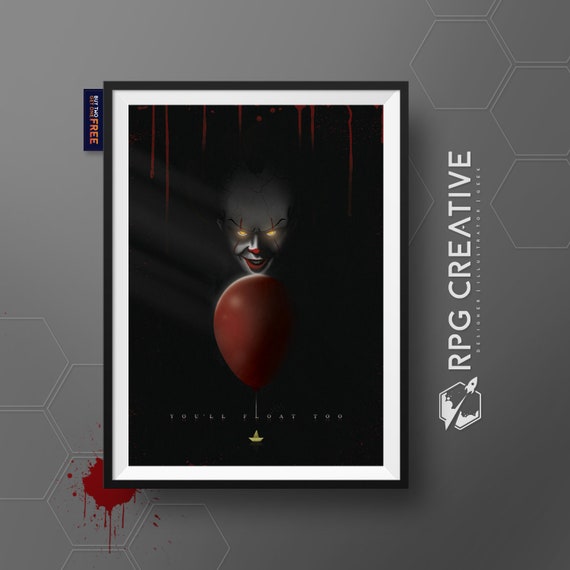IT (2017) Movie : Pennywise Clown – Movie Poster | Horror Print | Scary ...