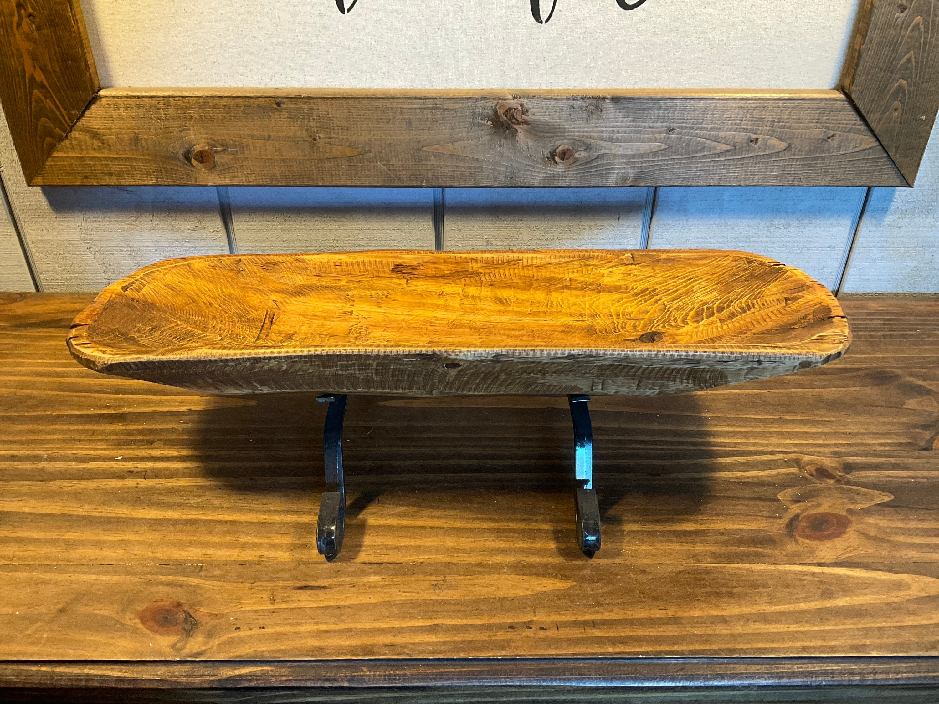 Stained Rustic Bowl With Stand - Etsy