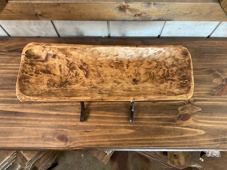 Stained Rustic Bowl With Stand - Etsy