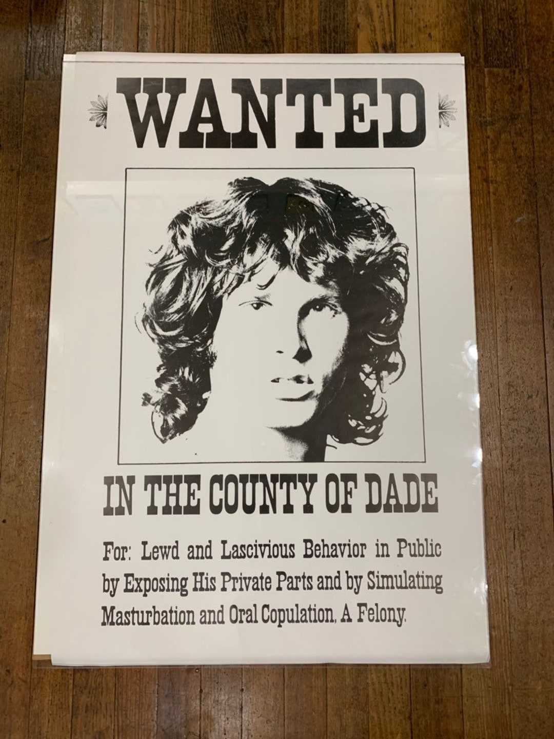 Wanted Jim Morrison Poster the Doors Poster Vintage Poster Deadstock - Etsy