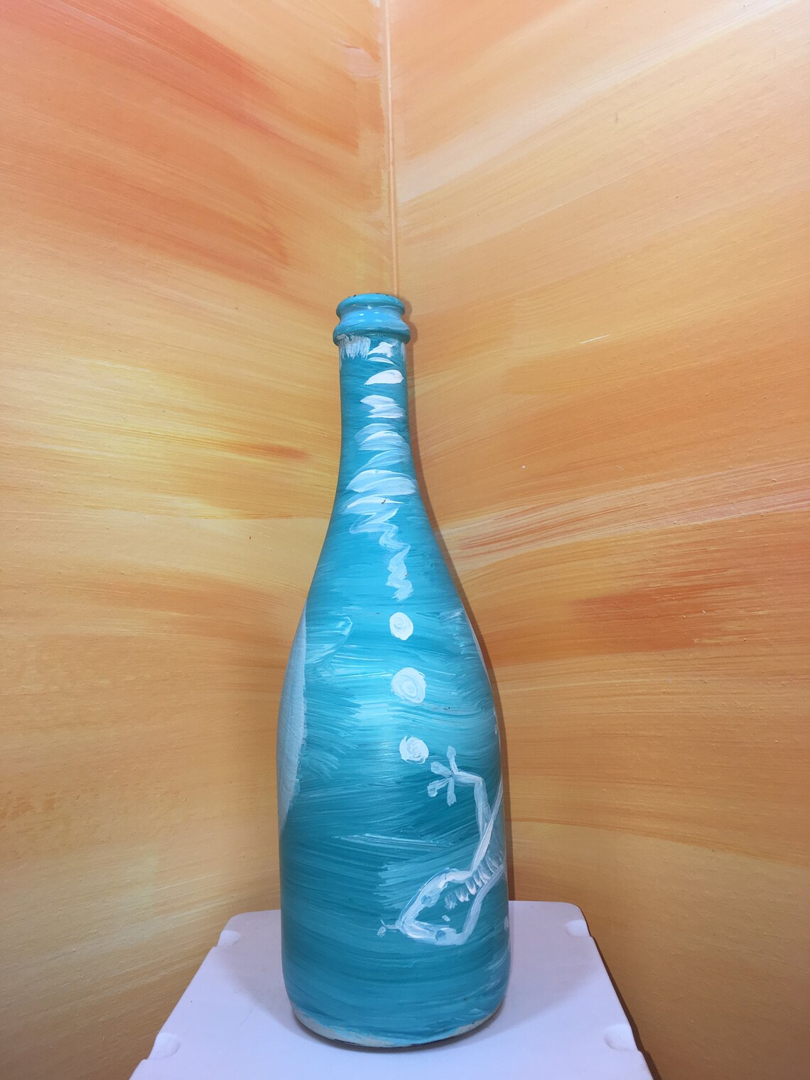 Wine Bottle Painted, Wine Bottle Art, Whimsical Art Gecko - Etsy