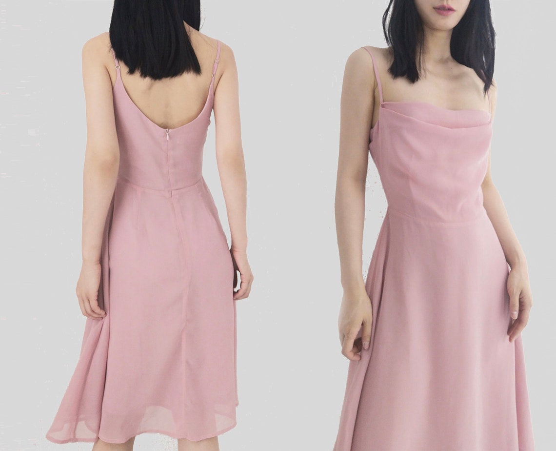 Dusty Pink Chemise Silky Baby Pale Pastel Light Spaghetti | Etsy