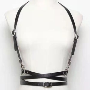 Vegan Leather Strap Metal Hoop Bondage Harness Thin - Etsy
