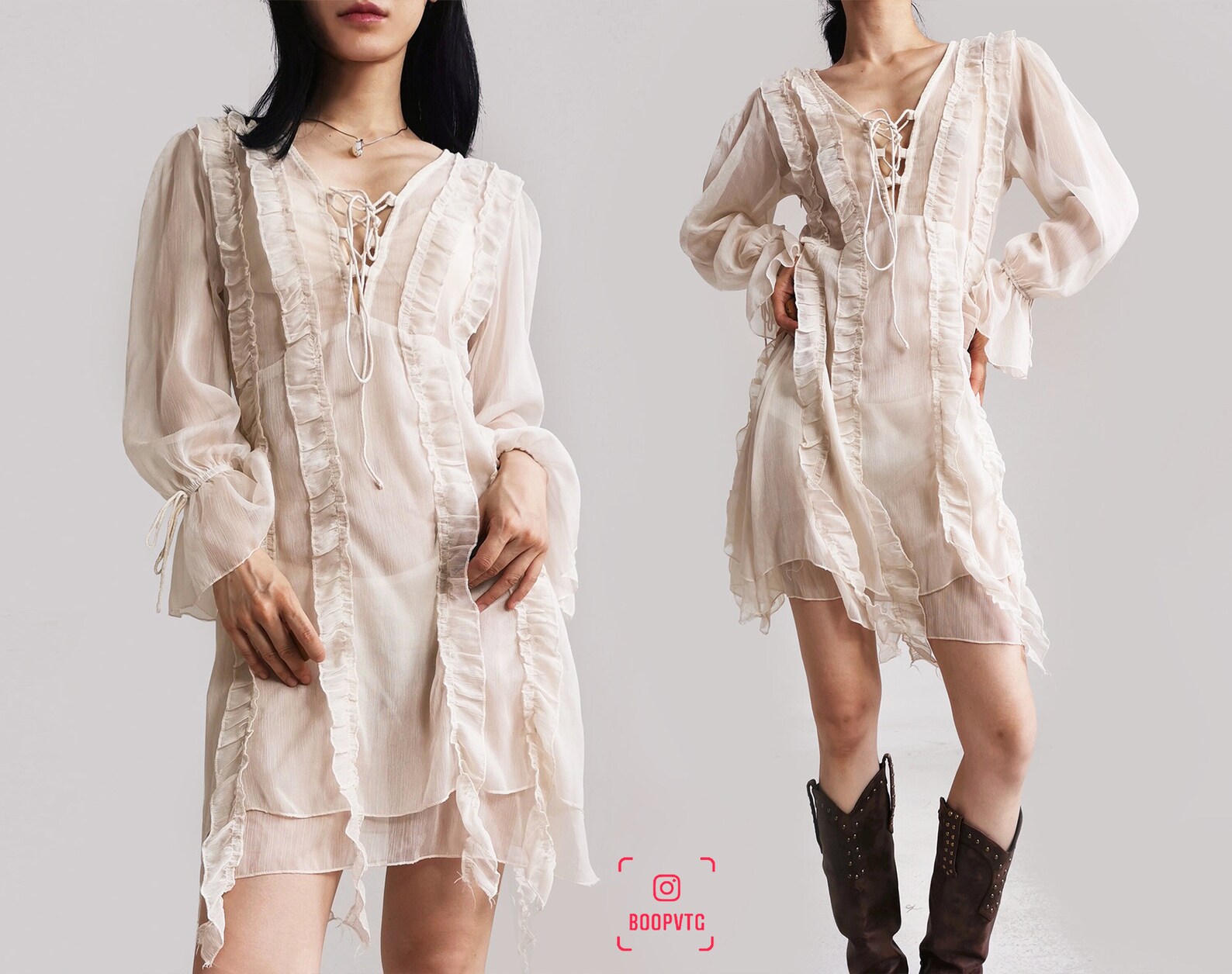 Ruffle off White Cream See Through Light Sheer Gauze Flare - Etsy