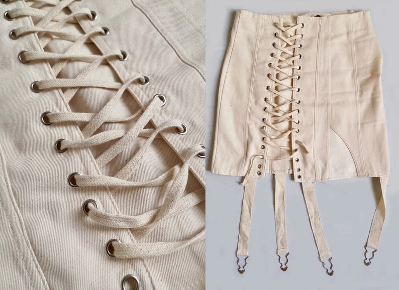Bondage lingerie corset sheath tight skirt ercu linen cream | Etsy