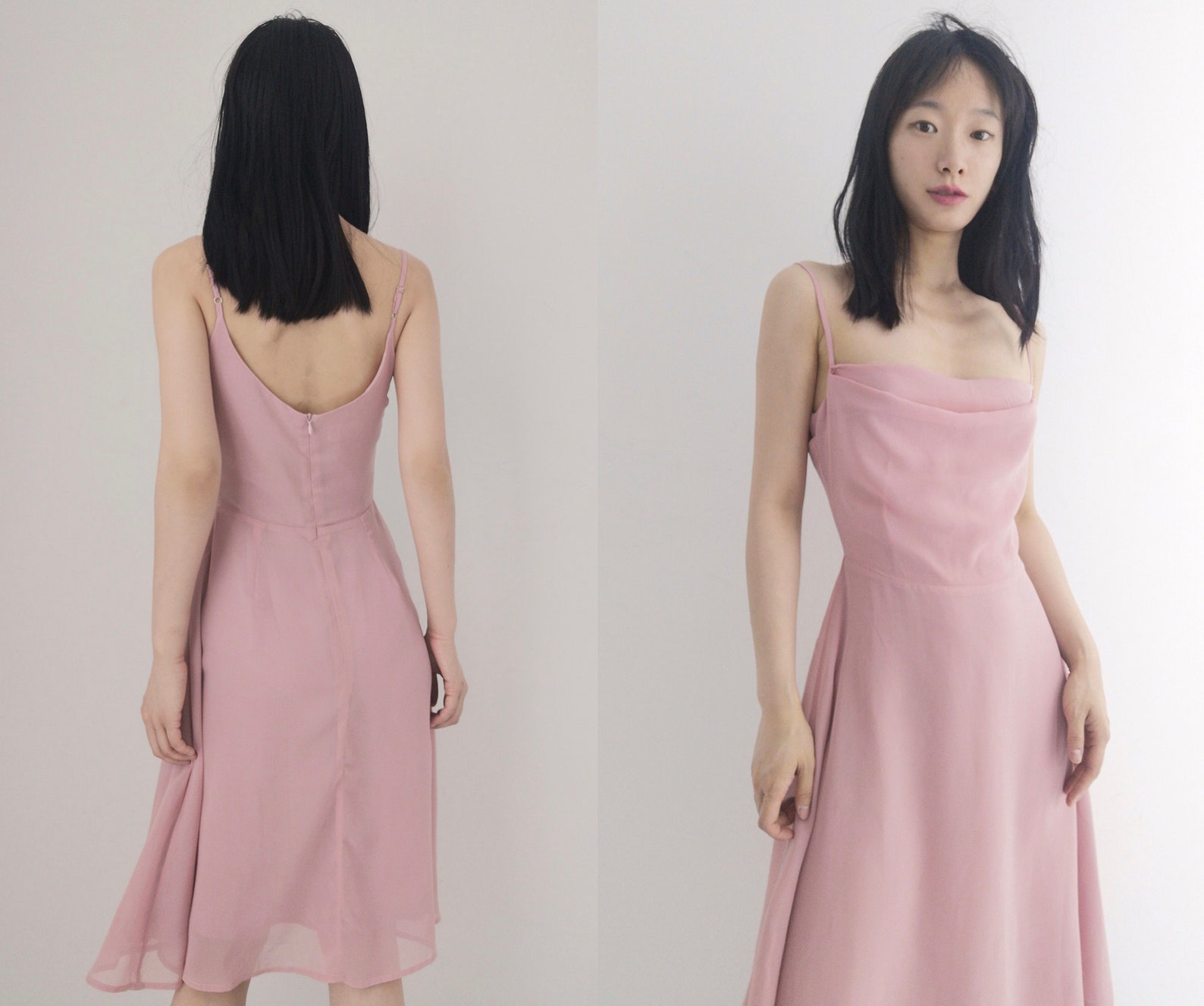 Dusty pink chemise silky baby pale pastel light spaghetti | Etsy