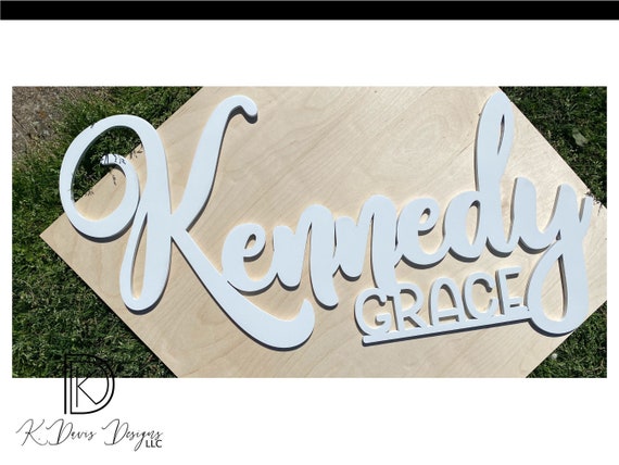 First & Middle Name Sign Personalized Connected Name Sign 2 - Etsy