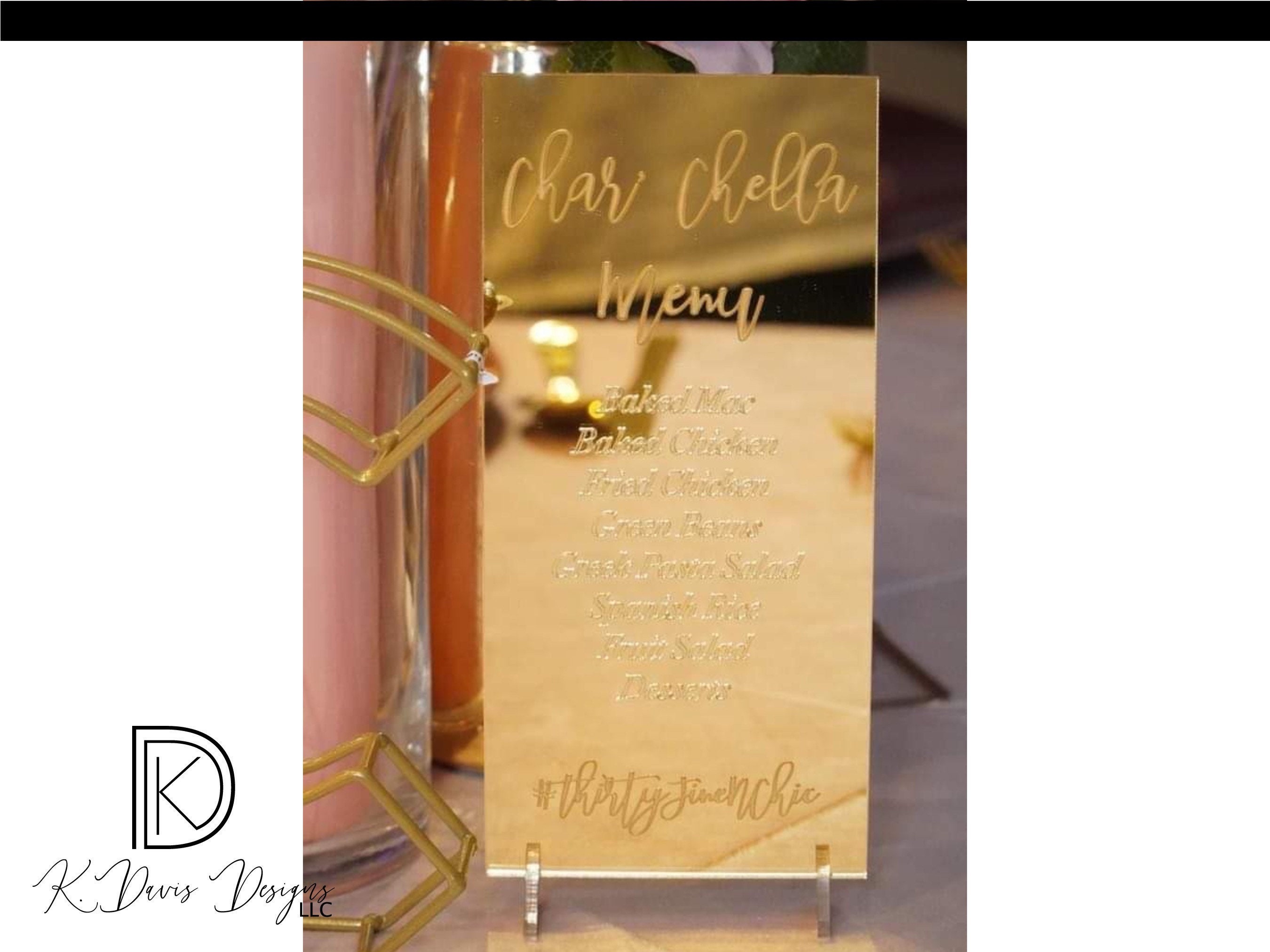 Acrylic Menu Custom Acrylic Menu Bespoke Glam Party Decor - Etsy