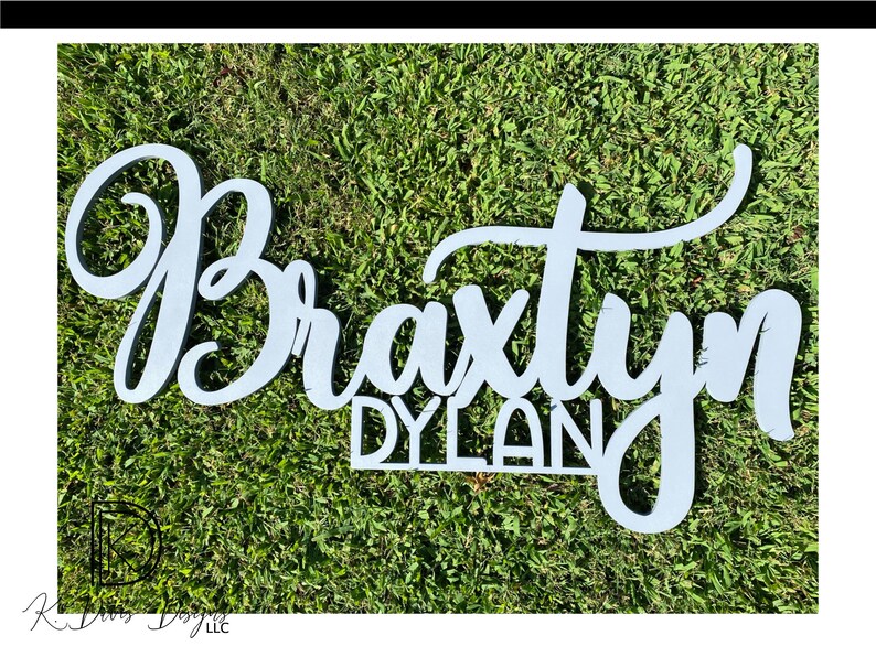 First & Middle Name Sign Personalized Connected Name Sign 2 - Etsy