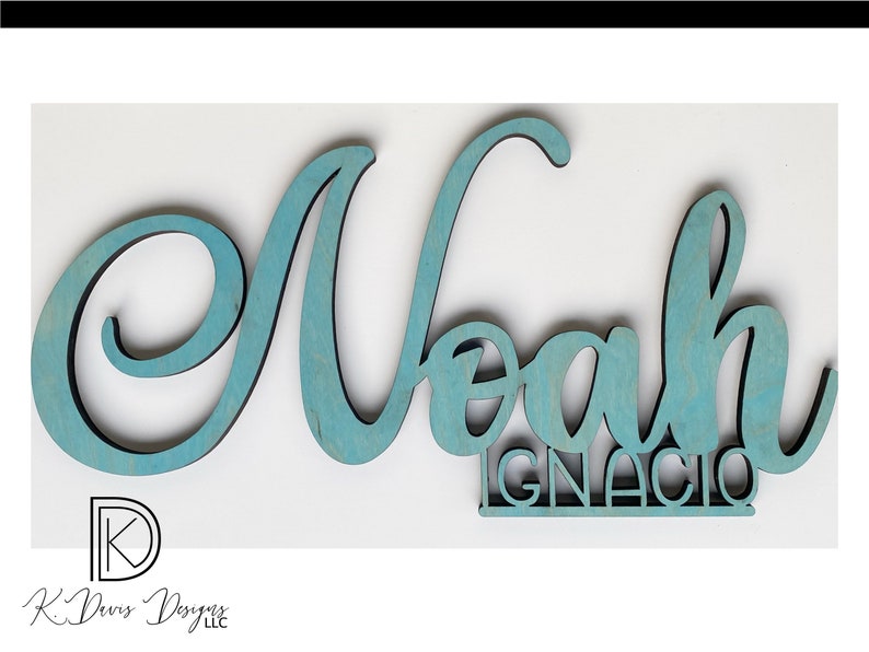 First & Middle Name Sign Personalized Connected Name Sign 2 - Etsy