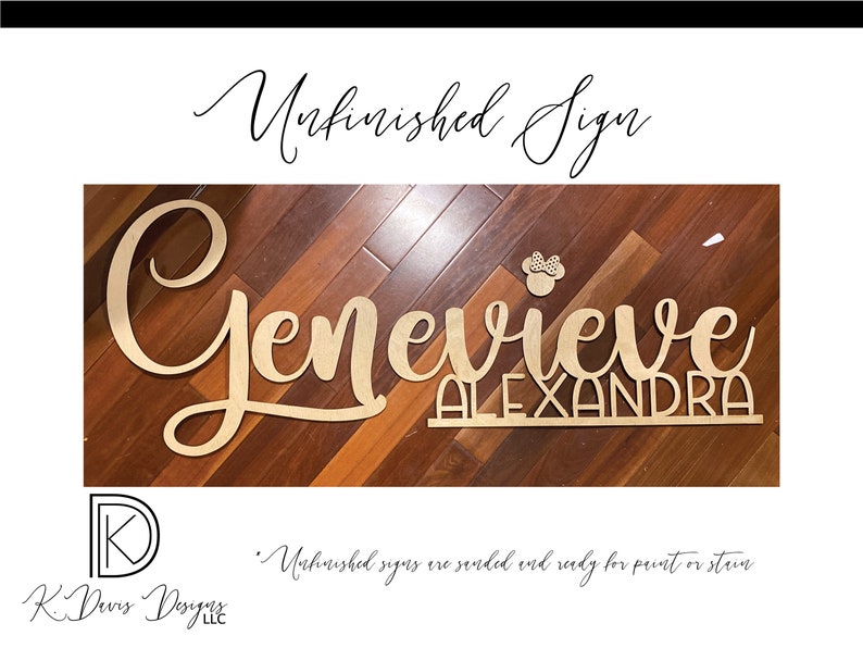 First & Middle Name Sign Personalized Connected Name Sign 2 - Etsy