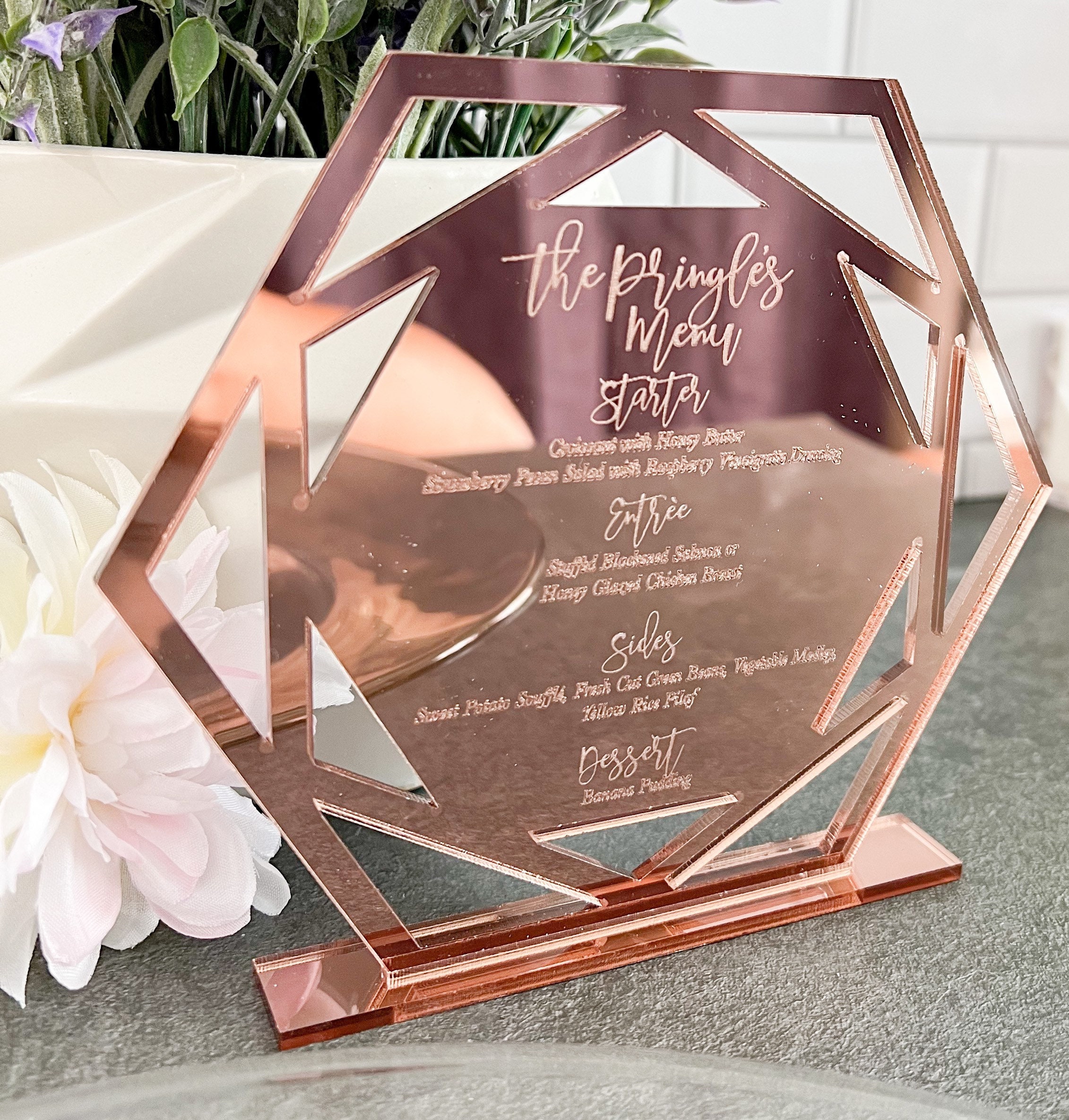 Acrylic Menu Custom Acrylic Menu Bespoke Glam Party Decor - Etsy