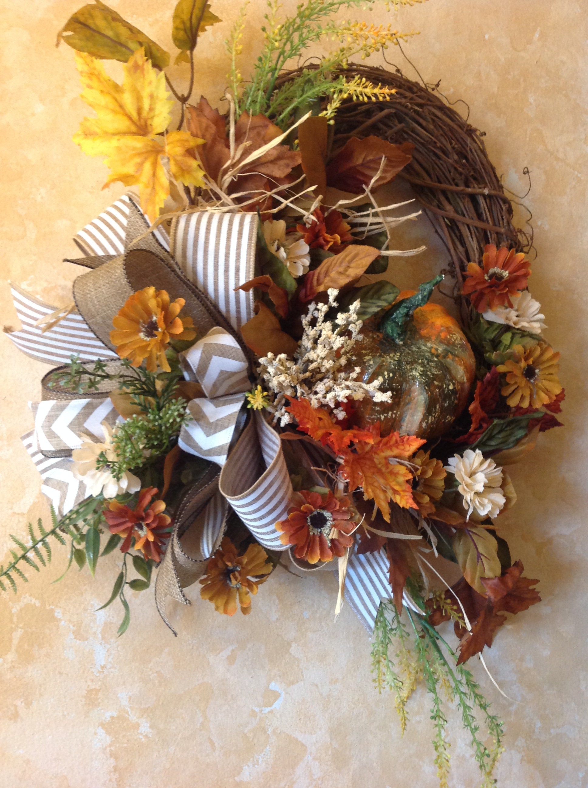 Cute and Small Pumpkin Fall Wreath for Front Doorfall - Etsy