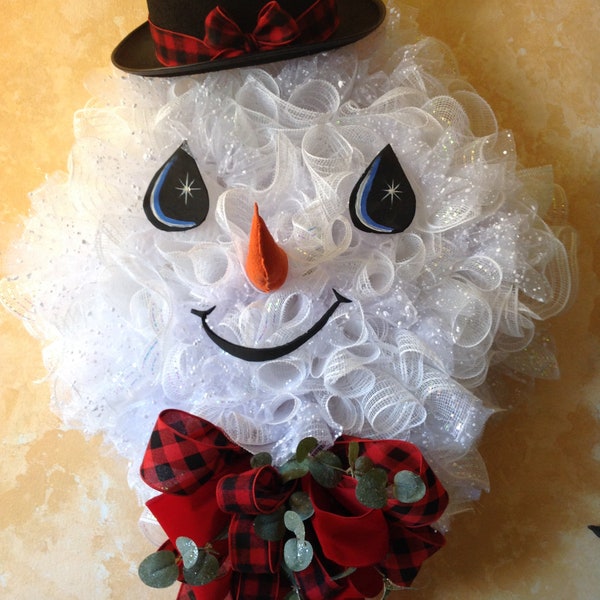 Snowman Wreath - Etsy