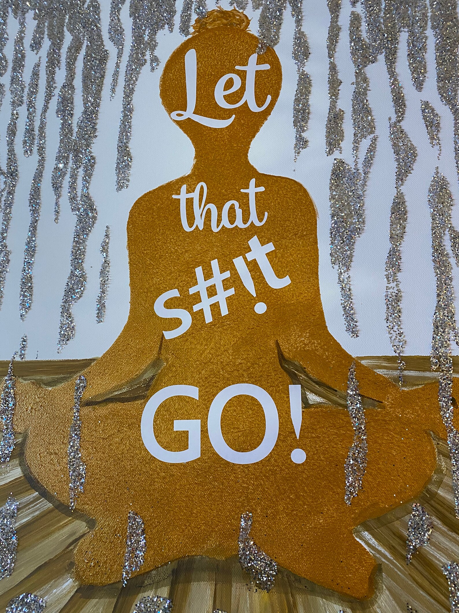 LET That ST GO yoga Silhouette Wall Decorinspirational - Etsy