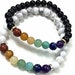 7 Chakra Bracelet- White Black Beaded Chakra Stone Bracelet - Chakra ...