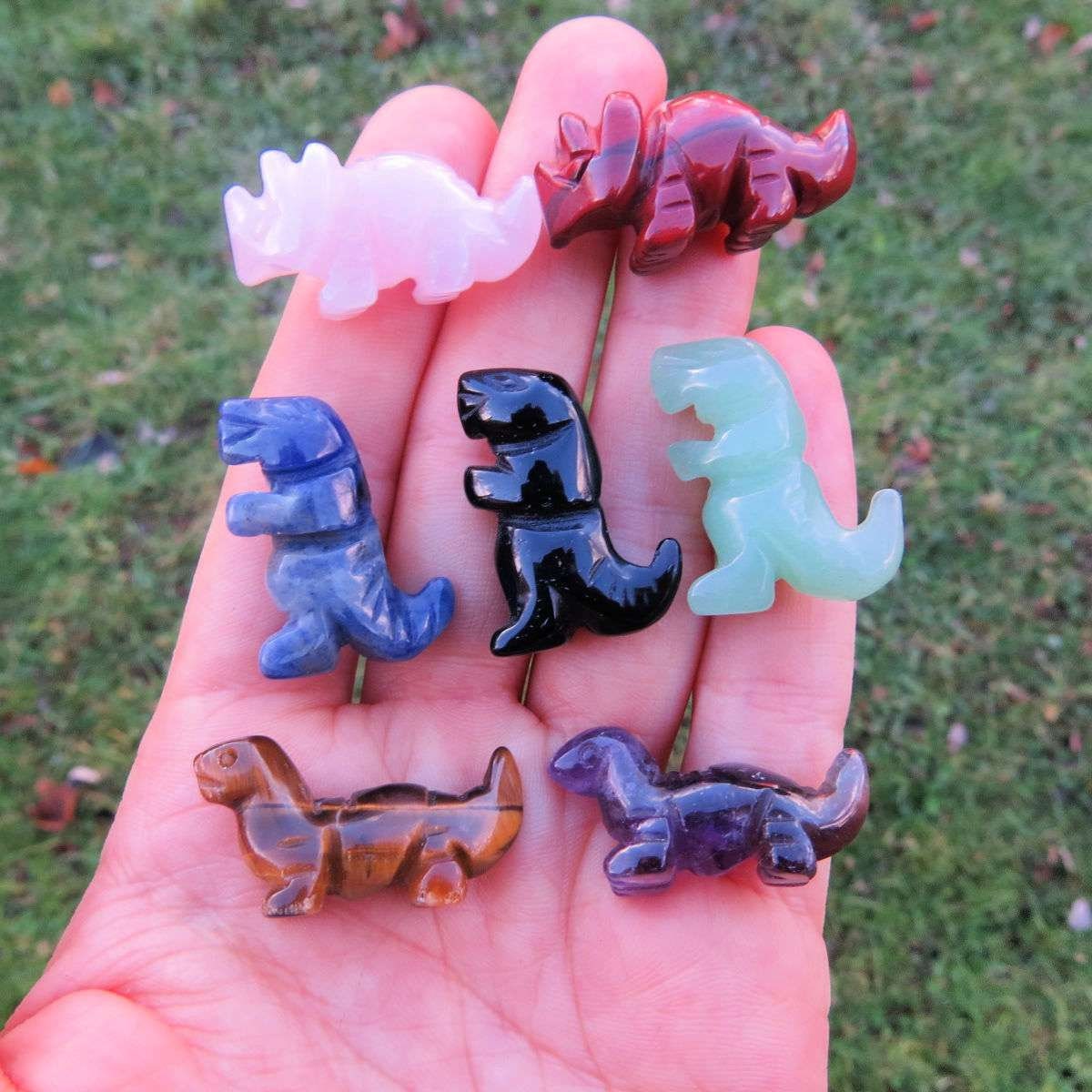 Mini Carved Crystal Dinosaur Figurine 1 Carved Stone | Etsy