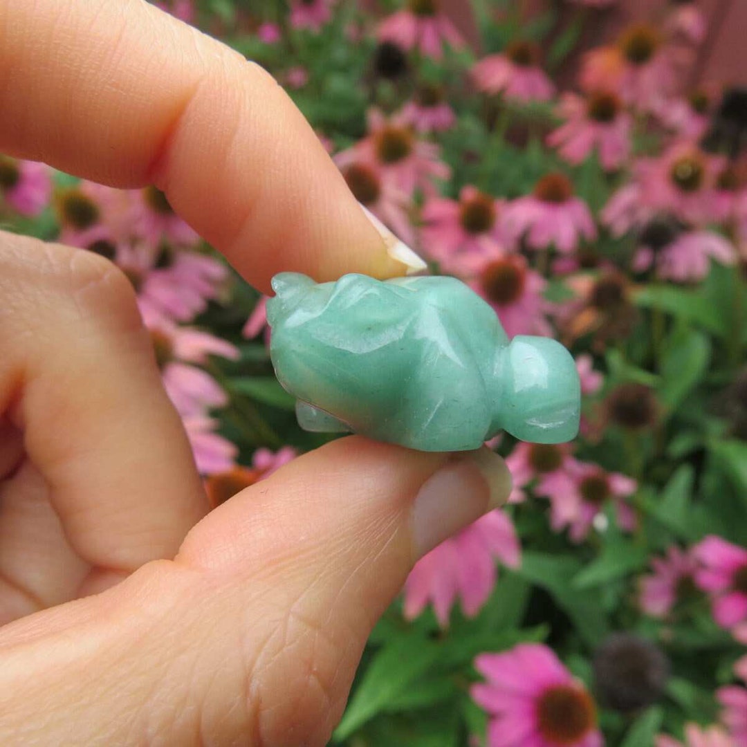 Mini Crystal Frog Carving 1" - Green Aventurine Frog Stone - Crystal ...
