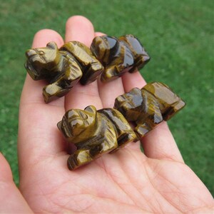 Mini Crystal Bear Figurine 1" - Bear Stone Animal Carving - Brown Bear ...